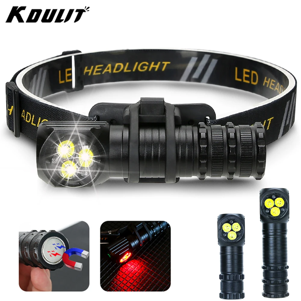 1300LM-Powerful-New-3-LED-Headlamp-USB-C-Rechargeable-Headlight-5700K ...