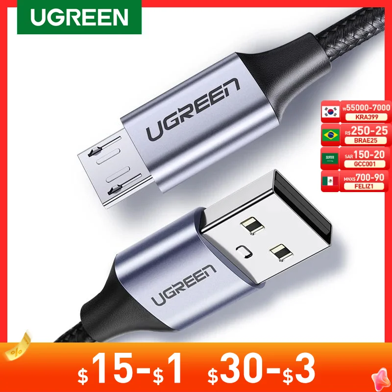 Ugreen-Micro-USB-Cable-3A-Nylon-Fast-Charging-USB-Type-C-Cable-for ...