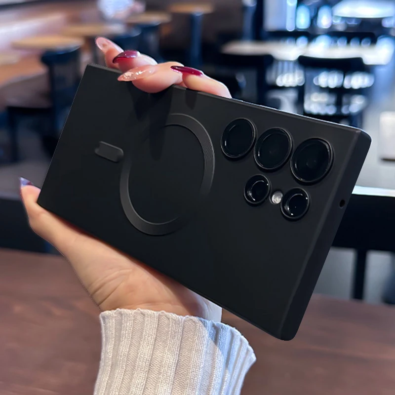 For Magsafe-fundas de teléfono magnéticas de carga inalámbrica para Samsung Galaxy, Protector de ...