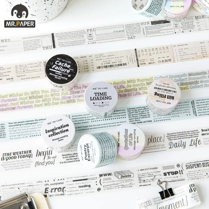Mr-Paper-6-Style-Versatile-Text-Washi-Tape-Basic-Handbook-Material-DIY ...