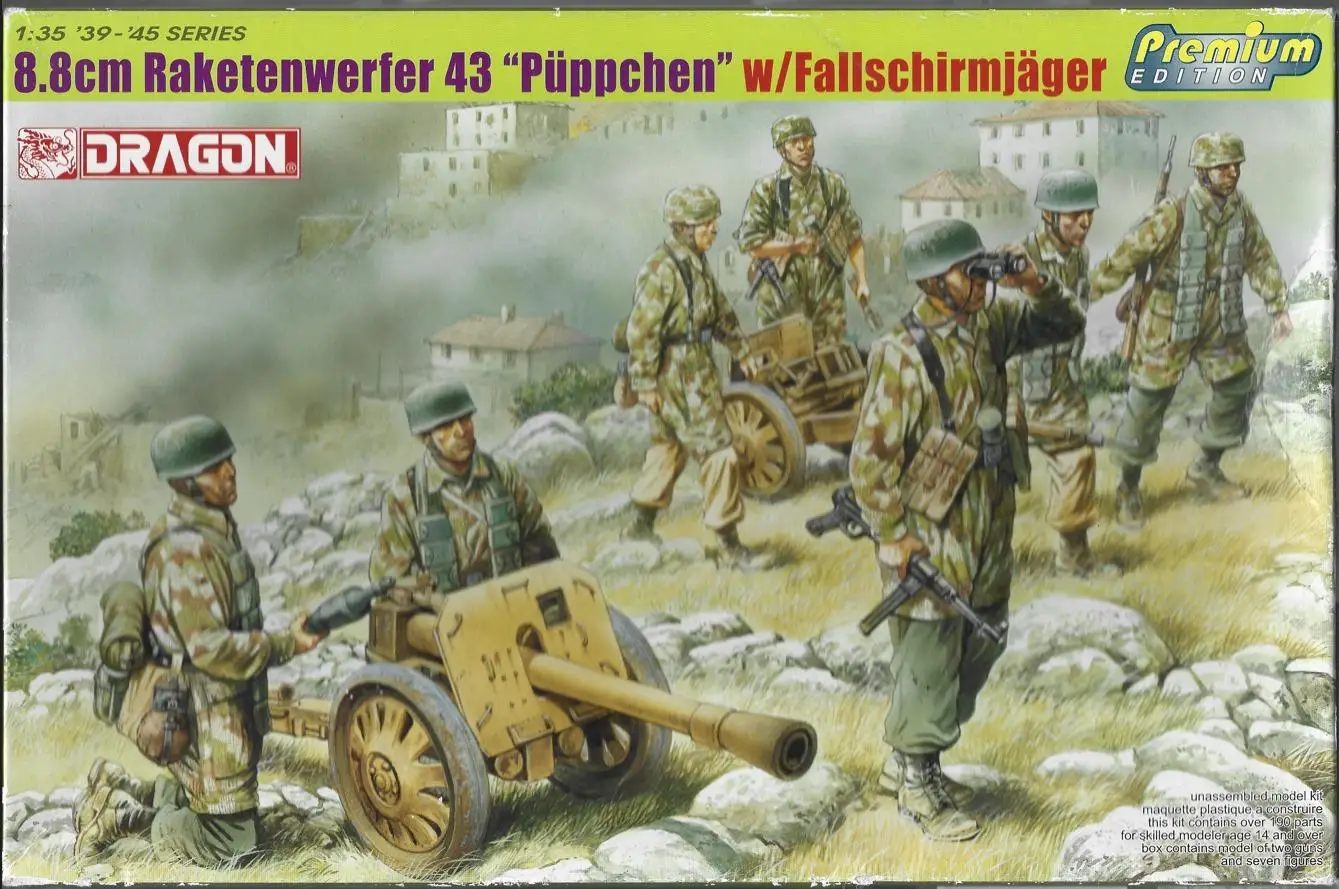 DRAGON 6528 1/35 8.8cm Raketenwerfer 43(Puppchen) w/Fallschirmjager ...