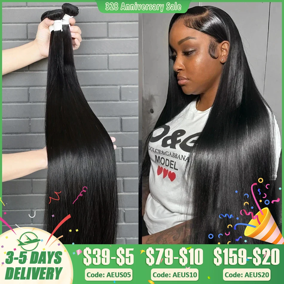 Cosdelu-30-32-Inch-Bone-Straight-Weave-Bundle-Human-Hair-Brazilian ...