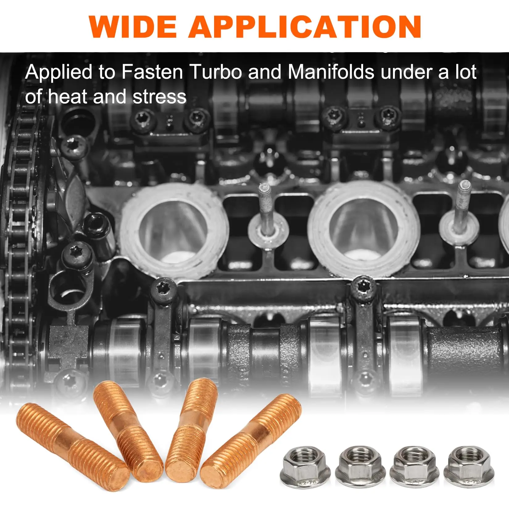 Turbo Kit T6 Divided Turbo Inlet Flange Threaded Holes Stud Kit Twin ...