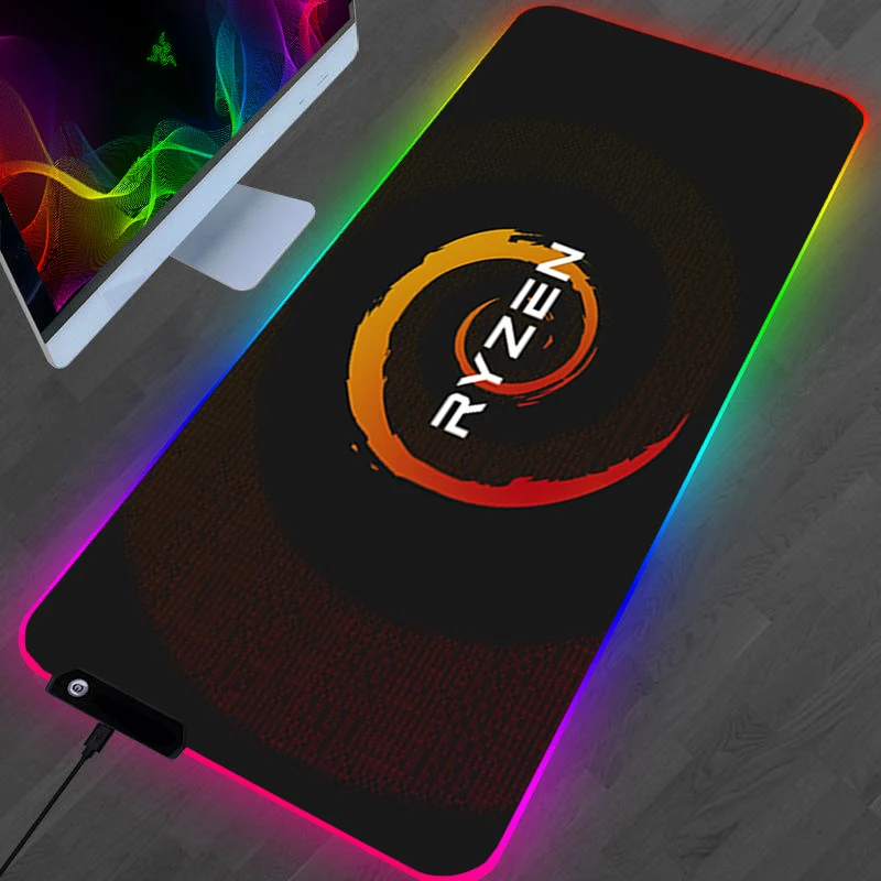 Ryzen 게이밍 마우스 패드 900 × 400 게이머 소녀 Rgb 러그 Varmilo 백라이트 컴퓨터 키보드 액세서리 패드 ...