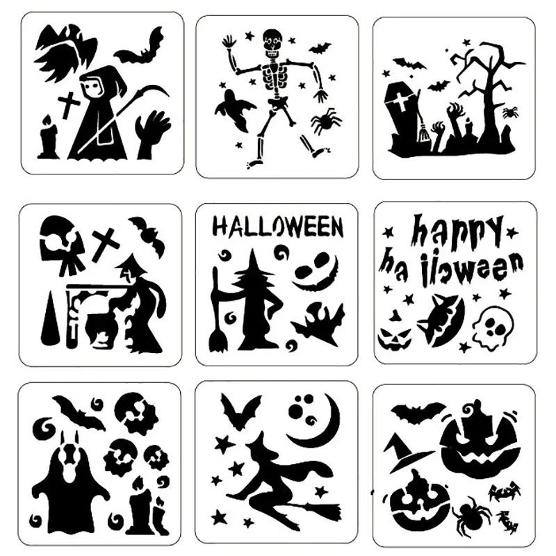 16-Halloween-DIY-Pumpkin-Painting-Templates-Graffiti-Decorative-Hollow ...