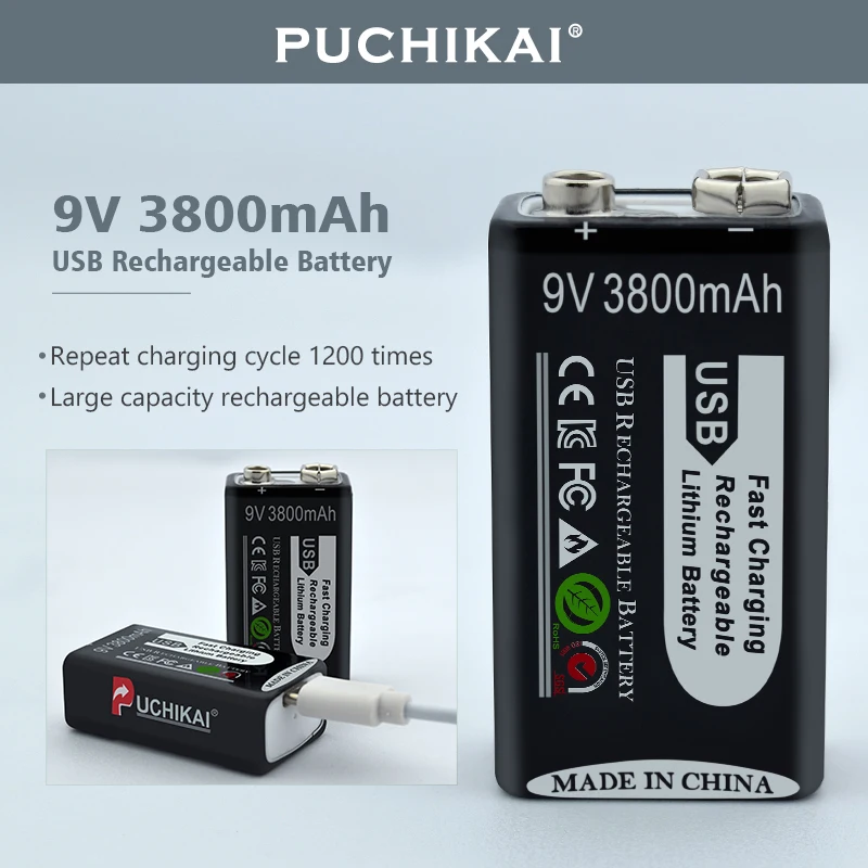 Special-offer-9V-3800mAh-li-ion-Rechargeable-Micro-USB-Batteries-9-v ...