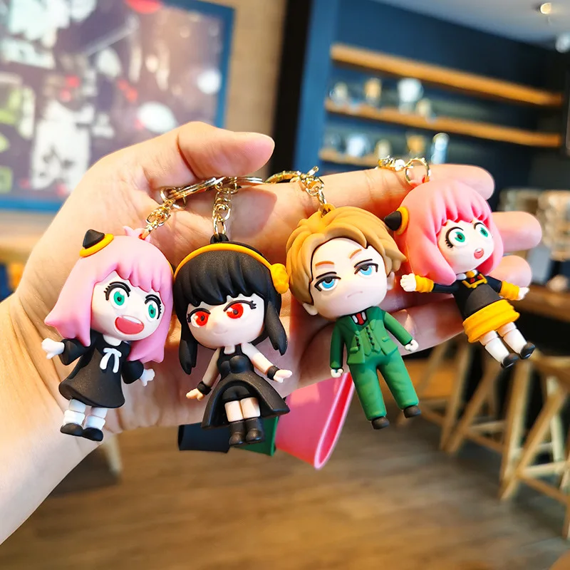 Anime-SPY-FAMILY-Keychain-PVC-Cartoon-Key-Chain-Loid-Forger-Anya-Forger ...