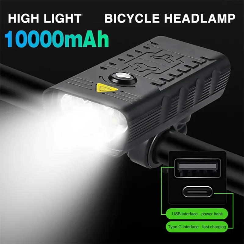 Bright-Bicycle-Light-10000mAh-LED-Front-USB-Rechargeable-Mountain-Bike ...