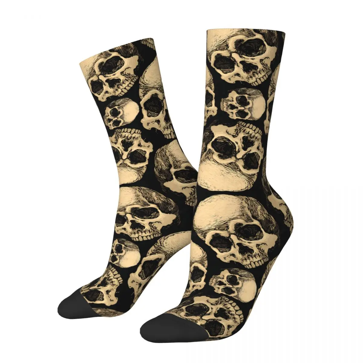 Skulls-Black-Skull-Skeleton-Socks-Travel-3D-Print-Boy-Girls-Mid-calf ...