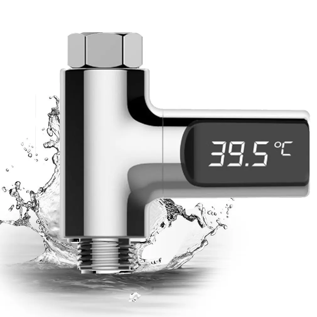 New-360-Degrees-LED-Display-Water-Shower-Thermometer-Self-Generating ...