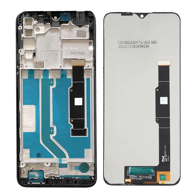 최고의 작동 새로운 LCD 디스플레이 TCL 20 SE T671H T671F 터치 스크린 디지타이저 어셈블리 교체, 프레임 ...