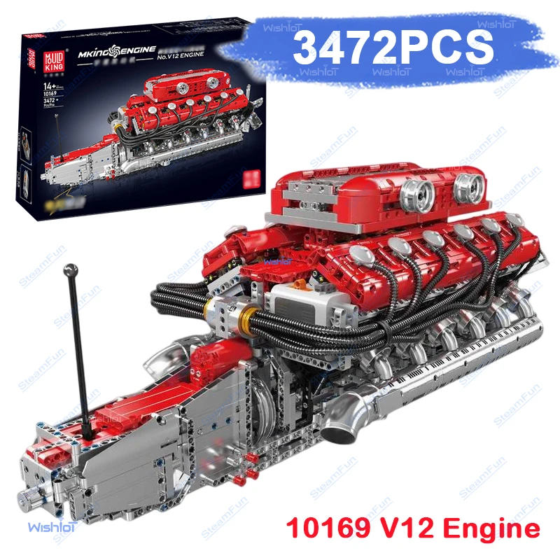 10169 V12 Engine Model 3472pcs Building Block set Assembly Ornament Kit ...