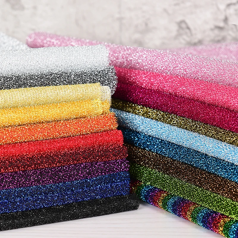 Tissu-en-fil-scintillant-pour-robe-coudre-particules-dor-es-et-argent ...