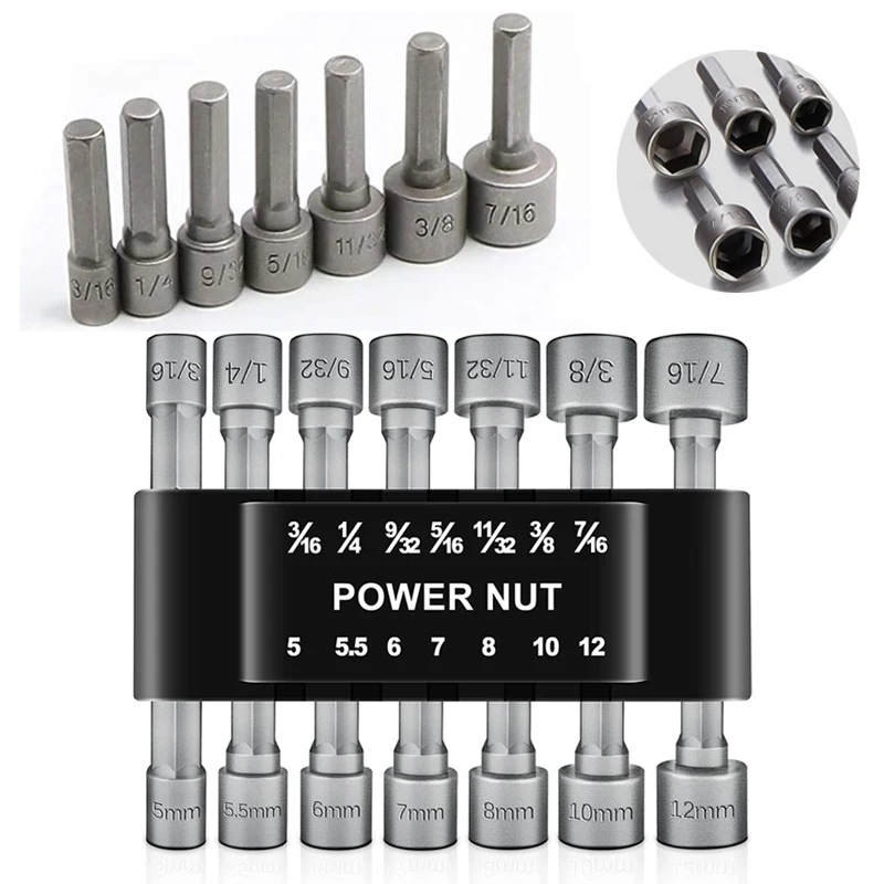 Power Nut Driver Drill Bit Set 14pcs Hex Socket Sleeve, 41% OFF