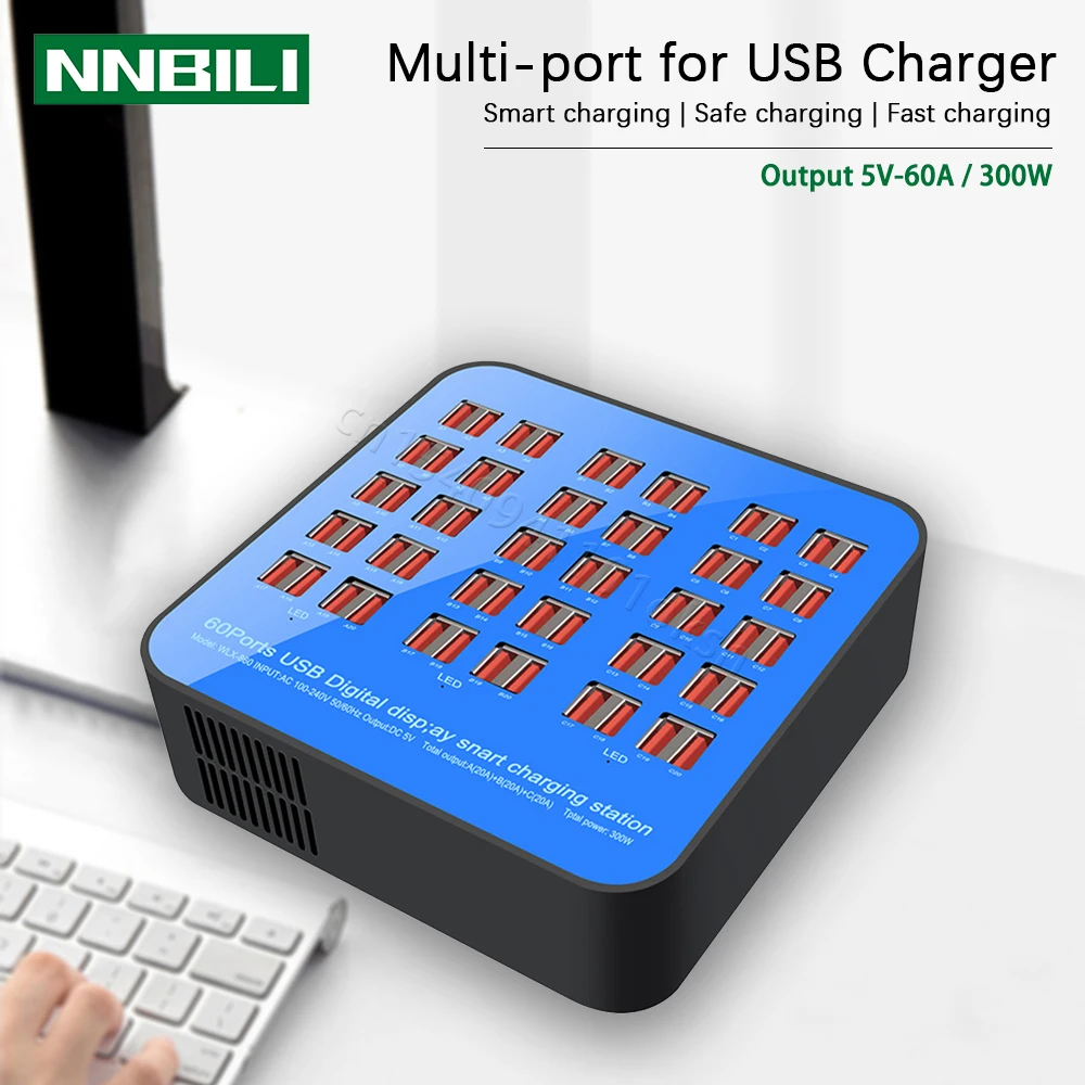 40/50 포트 USB 충전기, 안드로이드 아이폰 어댑터 허브 충전 스테이션, 도크 소켓, 다기능 태블릿 폰 충전기, 30W| | - AliExpress