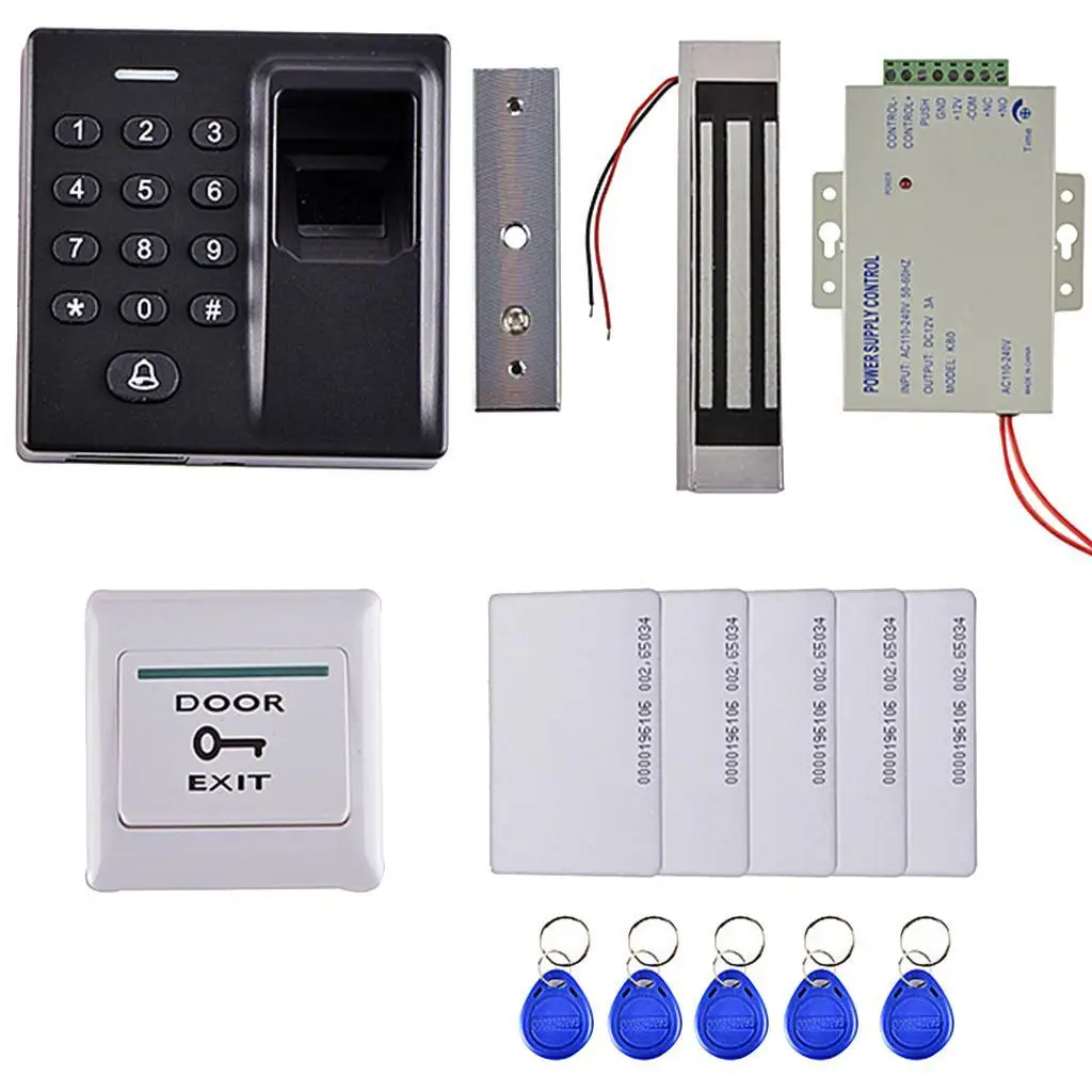 Fingerprint-RFID-card-Access-Control-System-Kit-Electric-Magnetic-Lock ...