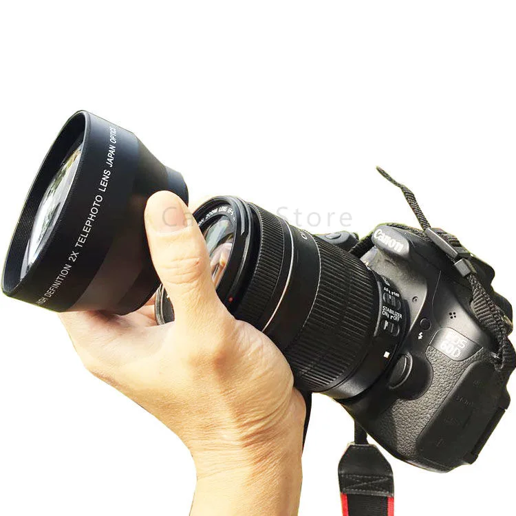 62mm 2x Magnification Teleconverter Telephoto Lens for Canon NIKON Sony ...