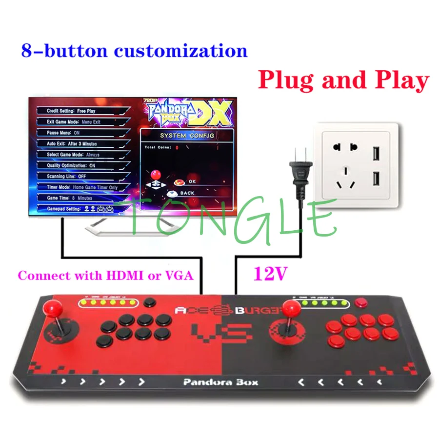 판도라 카트리지 DX 3000 in 1 아케이드 게임 아이언 콘솔 레트로 게임 조이스틱 컨트롤러 지원, FBA MAME PS1 3D 모탈 컴뱃|코인식 게임| - AliExpress