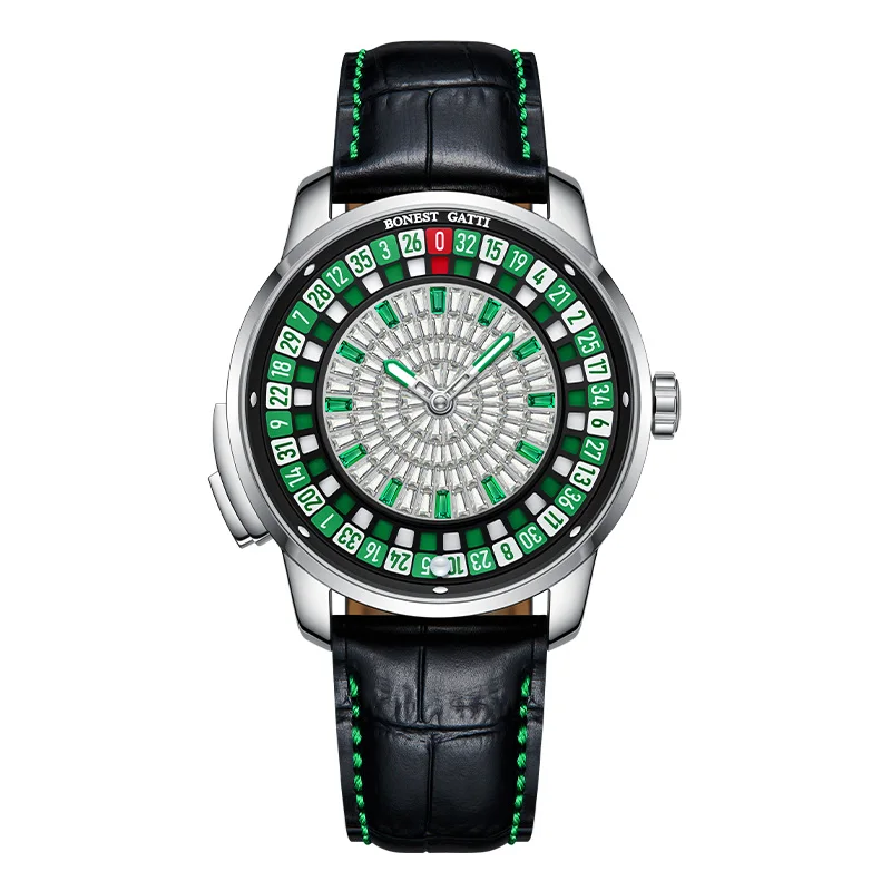 BONEST GATTI Men Automatic Watch 43mm Mechanical Wristwatch One Click ...