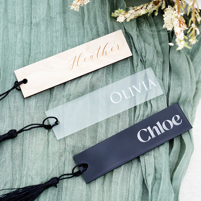 Bookmark Acrylic Place Cards With Tassel,Frosted Acrylic Placecards ...
