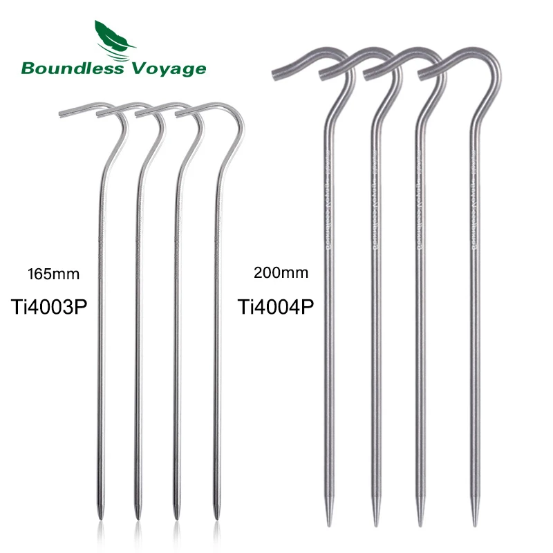 Boundless Voyage Titanium Tent Pegs Camping Tent Nails Ultralight 20cm ...