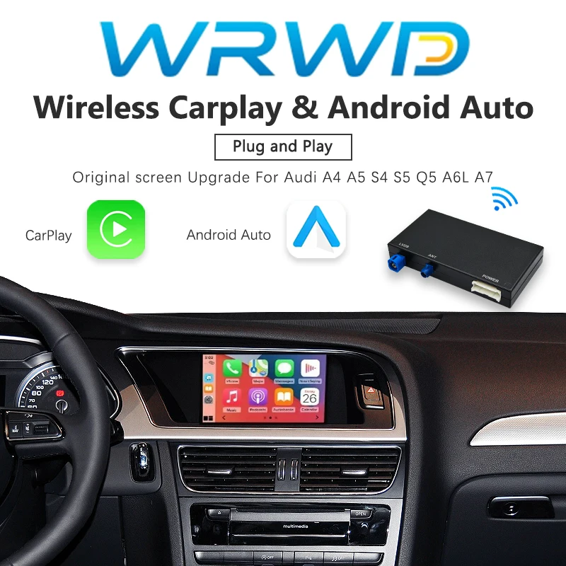 WRWD NEW Wireless CarPlay Android Auto Interface For Audi 2009-2018 A4 ...