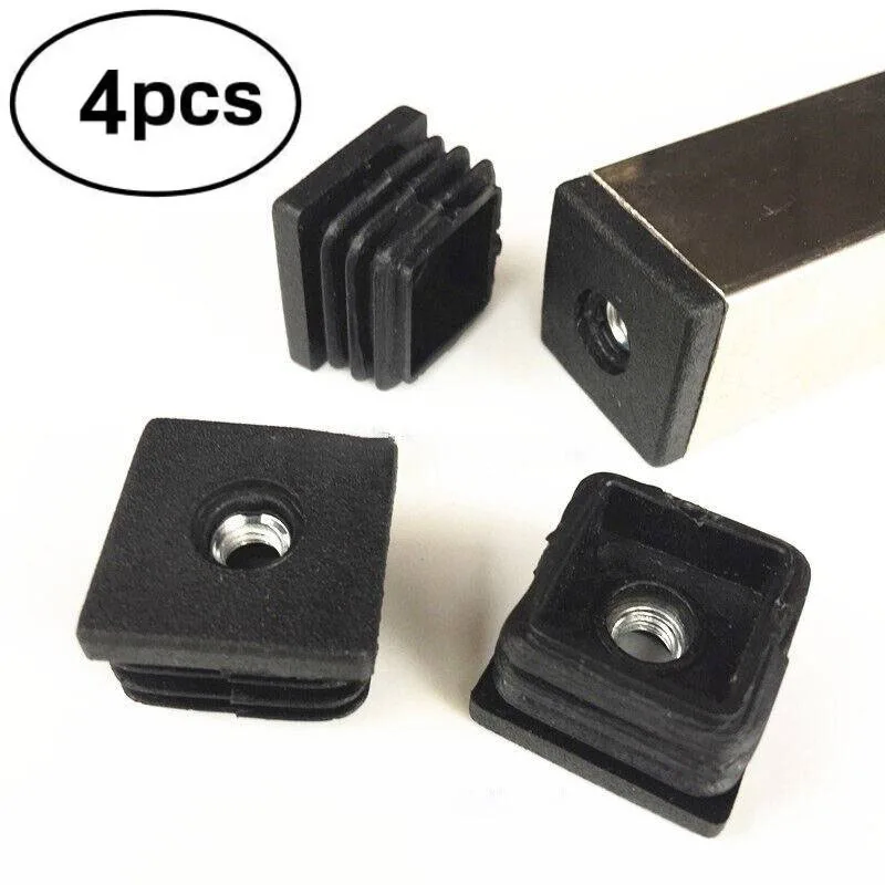 4pcs-Black-M8-Threaded-Plugs-Square-Tube-End-Caps-Tubing-Plugs-Plastic ...