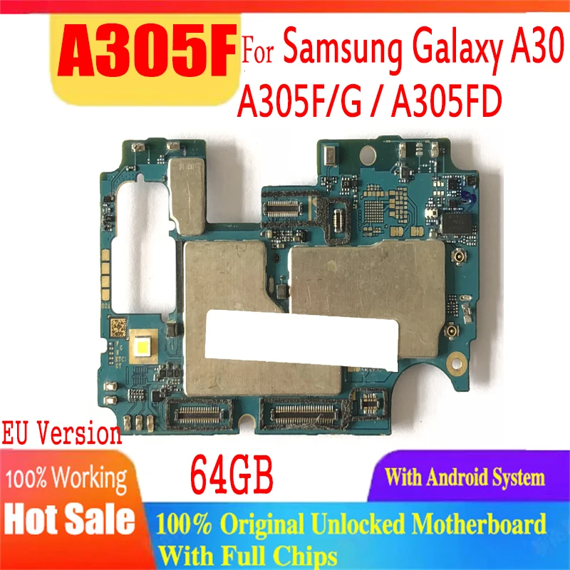 100% Original Unlocked Motherboard for Samsung Galaxy A30 A305F A305F ...