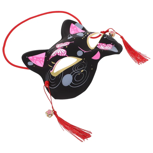 Japanese Style Cat Mask Decorative Animal Cat Mask Half Face Cat Mask ...