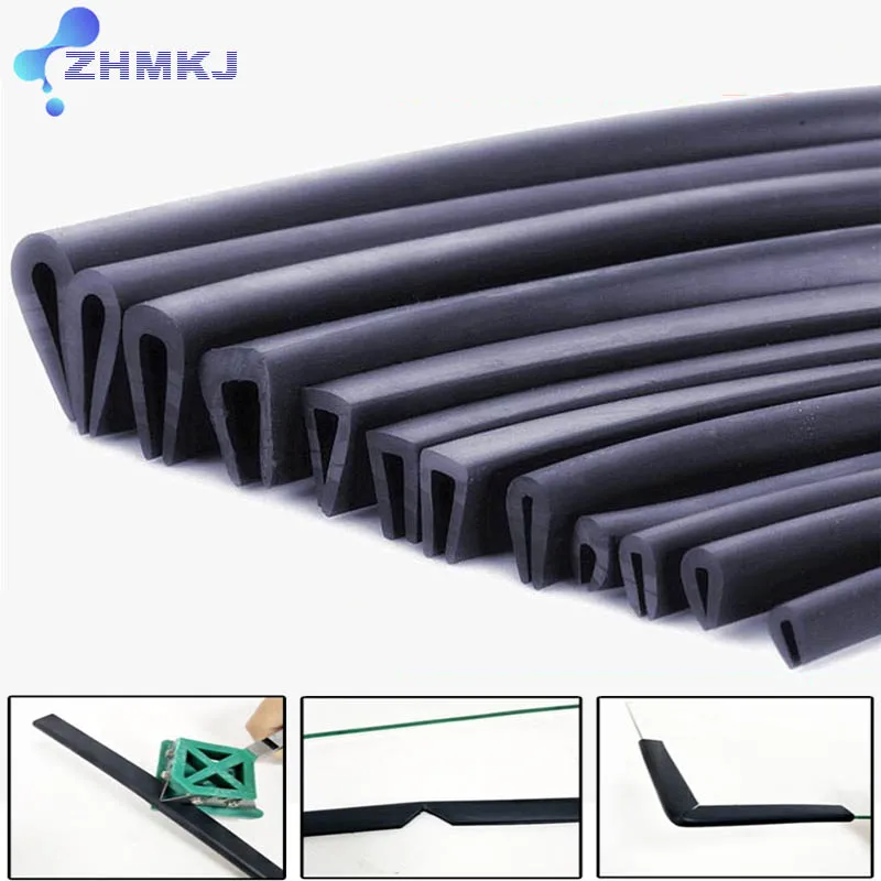 Black Rubber Edge Strip U Section Anti Oil Seal Edge Shield Encloser ...
