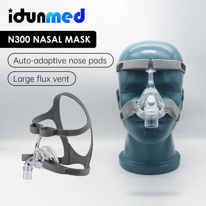 Idunmed CPAP máscara Nasal respirador con ajustable gorros y sombreros de alimentación para ...