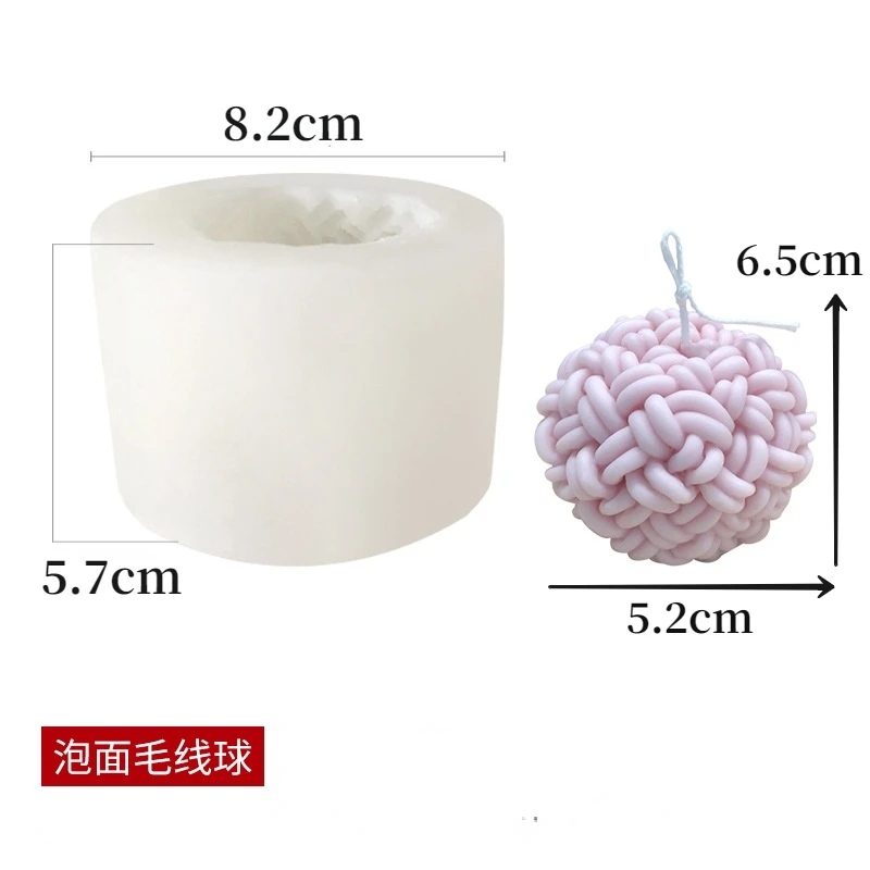 Grand moule en silicone pour bougie en fil de laine grossier,bougie à ...