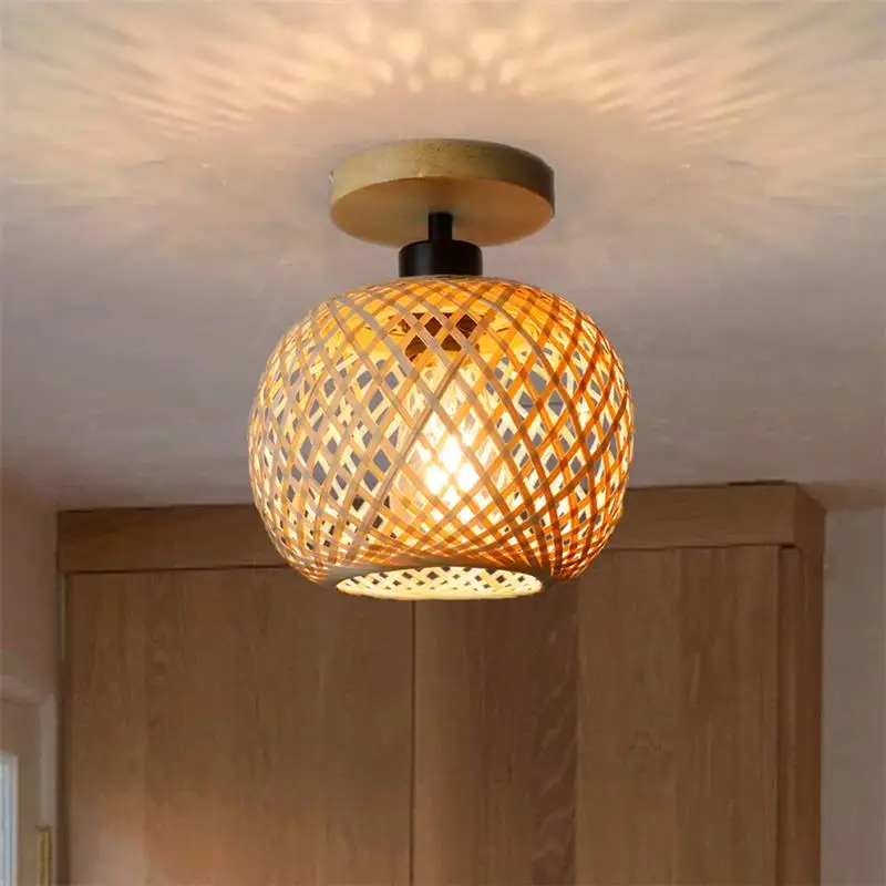 Home-Bamboo-Light-Ceiling-Fixture-Bamboo-Hand-Woven-Light-Fixture-Retro ...