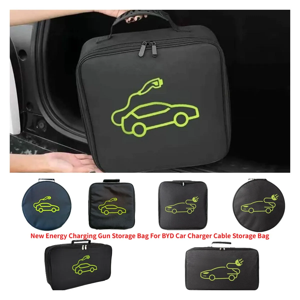 Car Charging Cable Storage Bag Carry Bag For New Energy Electric ...