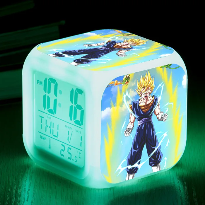Reloj despertador Dragon Ball Z Goku, reloj cuadrado con siete colores ...