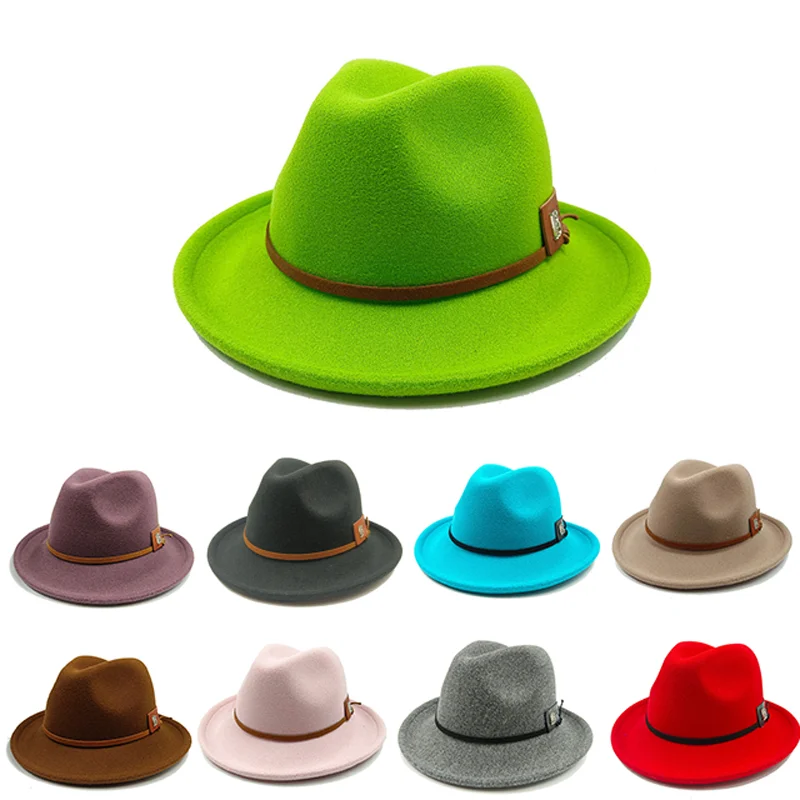 Fedora hat Spring and Autumn hat Men's jazz hat Straight brim short ...