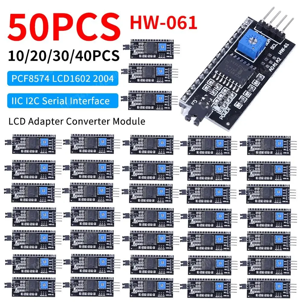 5-50PCS-PCF8574-LCD-Adapter-Converter-Module-IIC-I2C-LCD1602-2004-IIC-Serial-Interface-Adapter ...