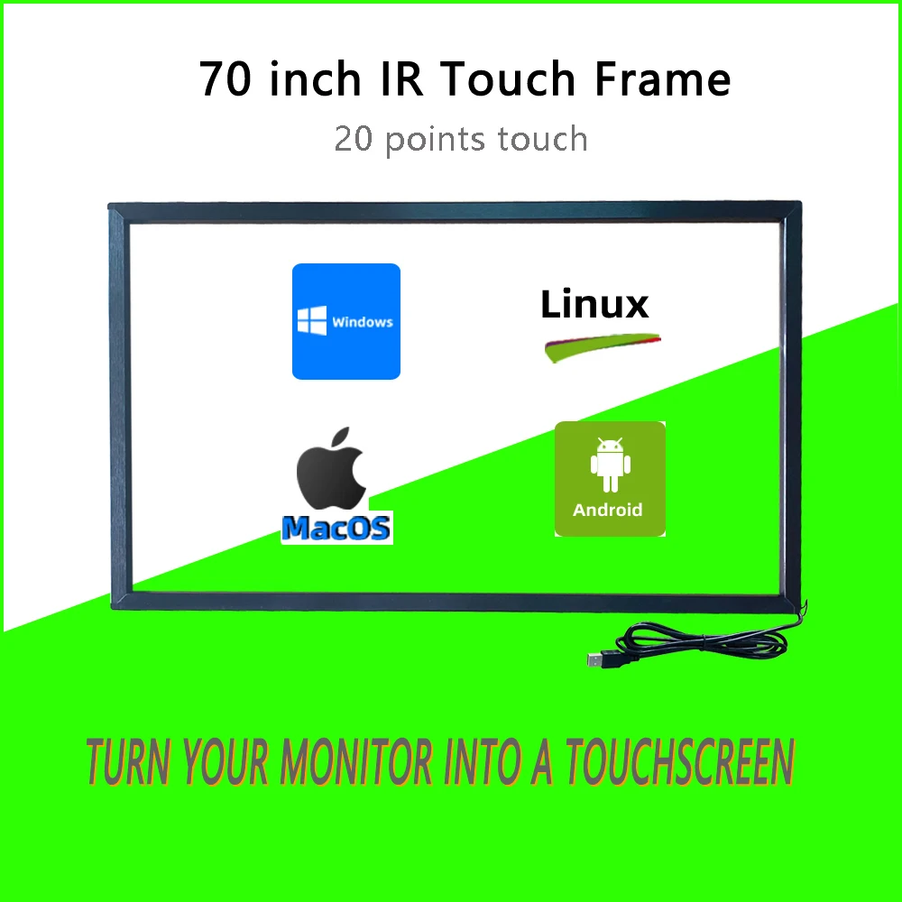 70 inch touch kit, multi-point interactive IR touch frame, TV into ...