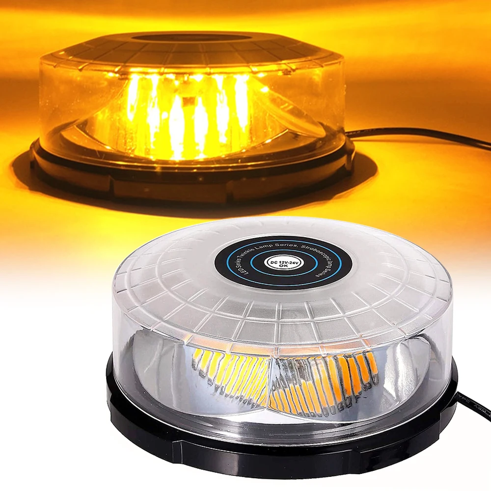 24 LED Car Roof Flashing Warning Light Beacon Red Blue Yellow Vehicle ...