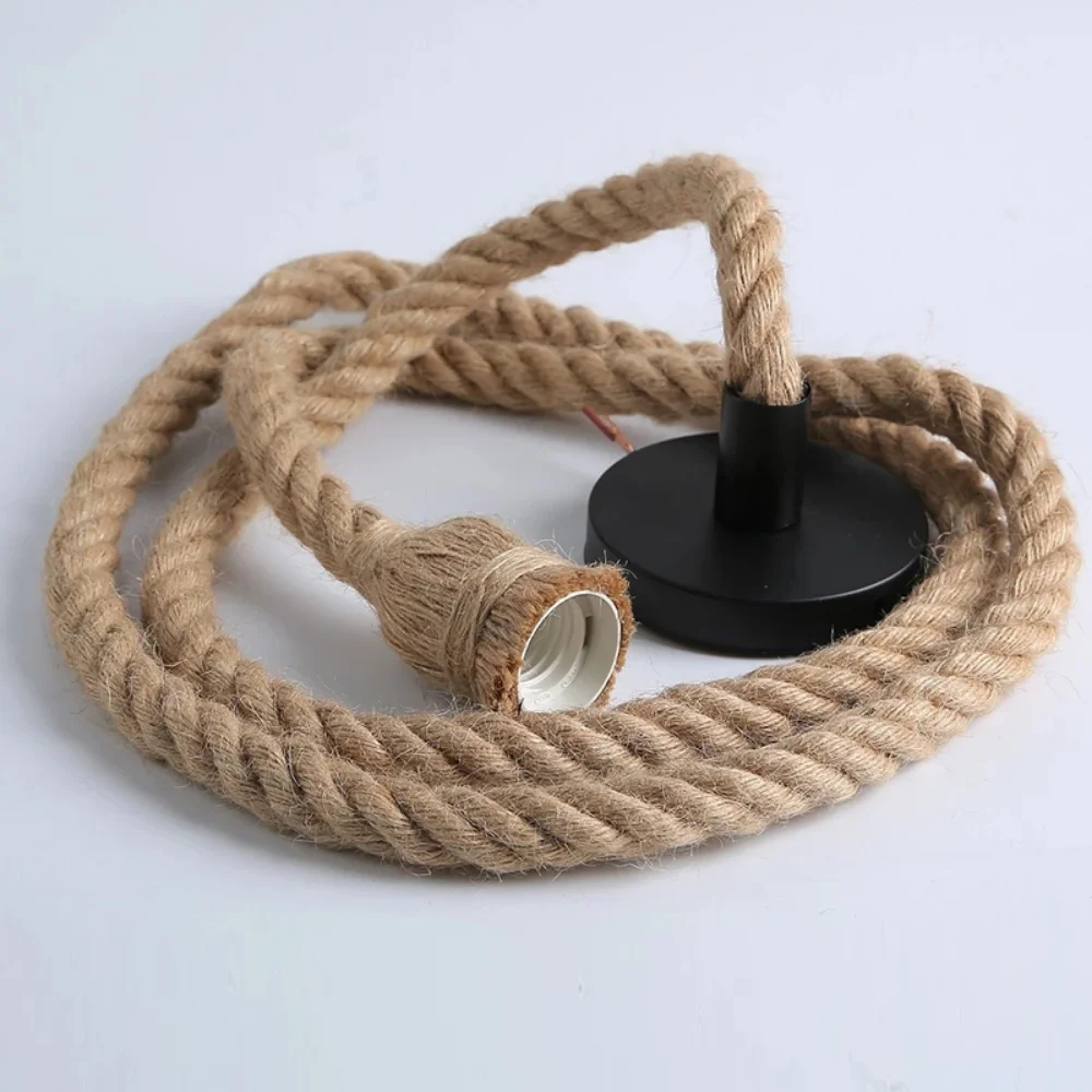 Vintage-1-2-3-4m-long-Hemp-Rope-Retro-Loft-Single-Head-Double-Heads ...