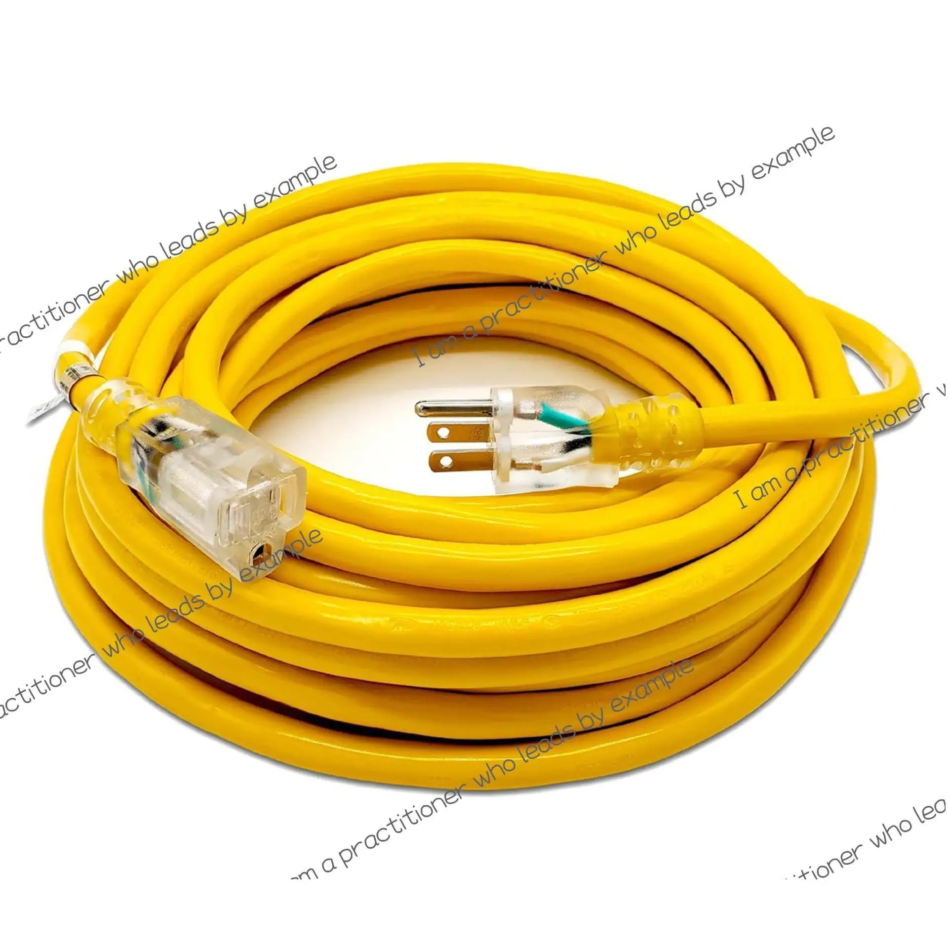 Power cord extension cable, yellow transparent tail plug outdoor heavy ...