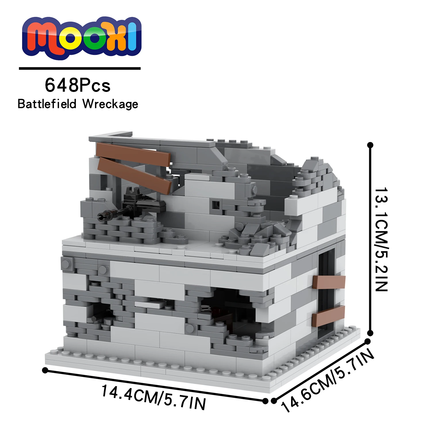 MOC5069-Battlefield-Wreckage-Bricks-WW2-Military-War-Weapon-Gun ...