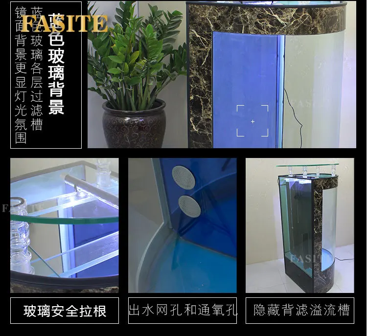 Customized glass fish tank living room medium and large floor to ...