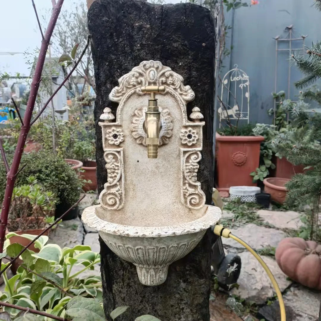Cast-Iron-Wall-Mounted-Water-Bolt-Marble-Fountain-Wall-Mounted-Flower ...