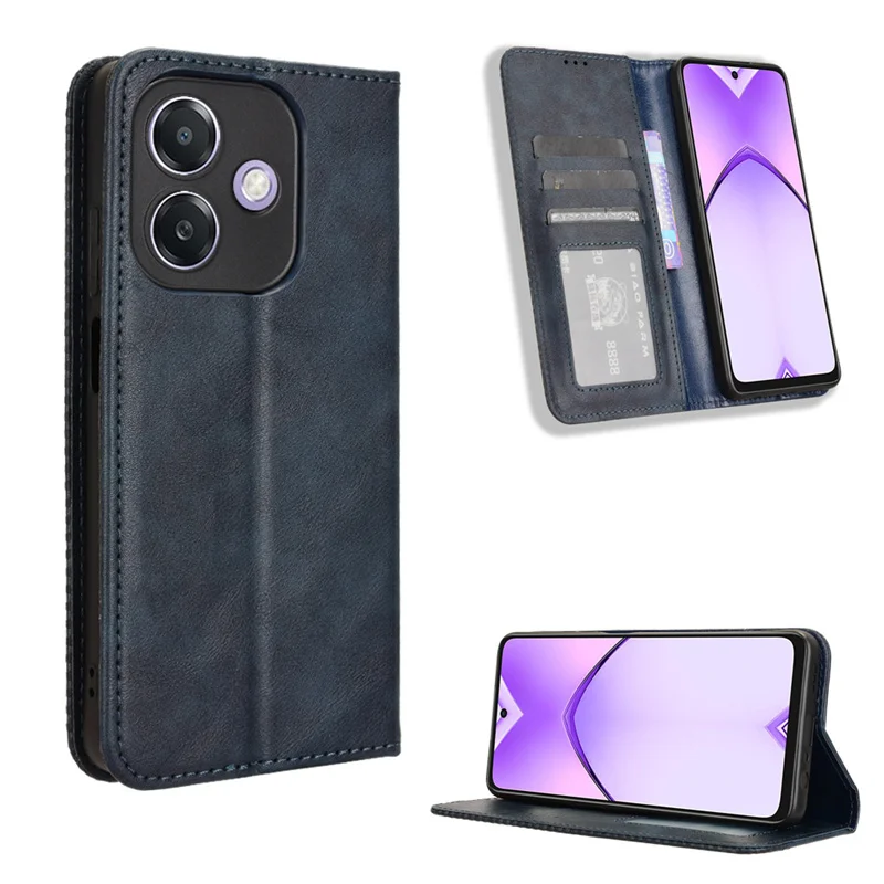 Pertain to OPPO A60 5G luxury magnetic retro wallet leather case for ...