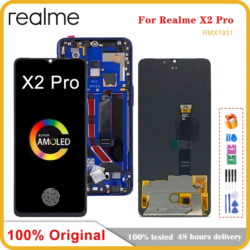 6.5" Original AMOLED For Realme X2 Pro LCD Display RMX1931 LCD Touch Screen Digitizer ...