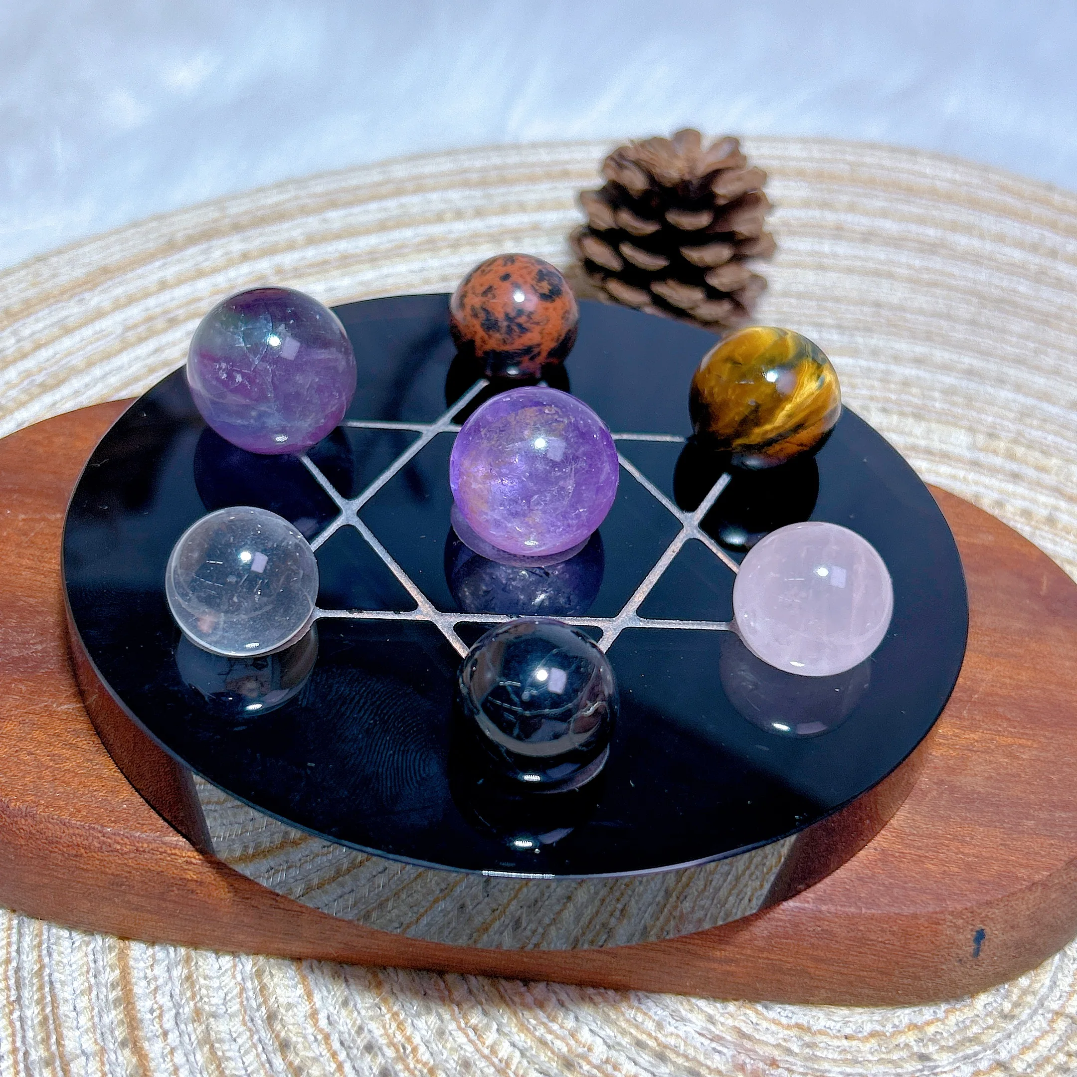Healing-Natural-Crystals-Black-Obsidian-Seven-Chakras-Circle-Give-Seven ...