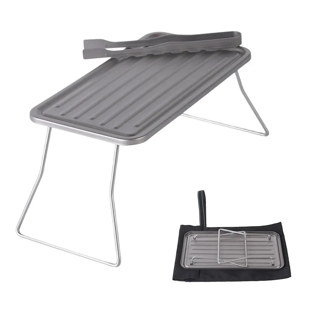 1pc-Grill-Plate-Foldable-Ti-Plate-Barbecue-Table-Grill-With-Grilled ...