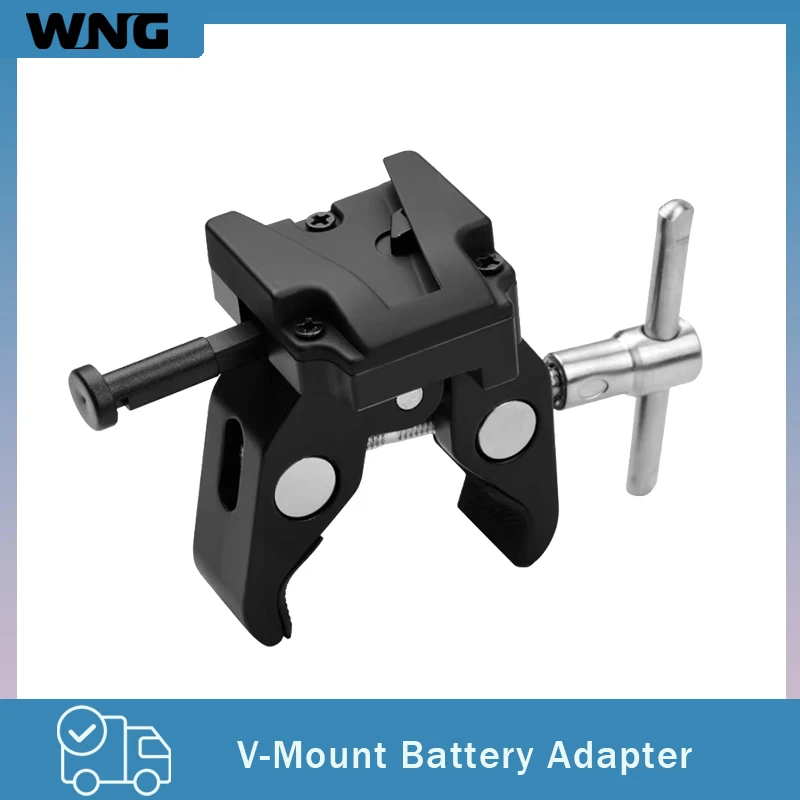 V-Mount Battery Adapter with Super Crab Clamp QR Plate for Mounting on ...