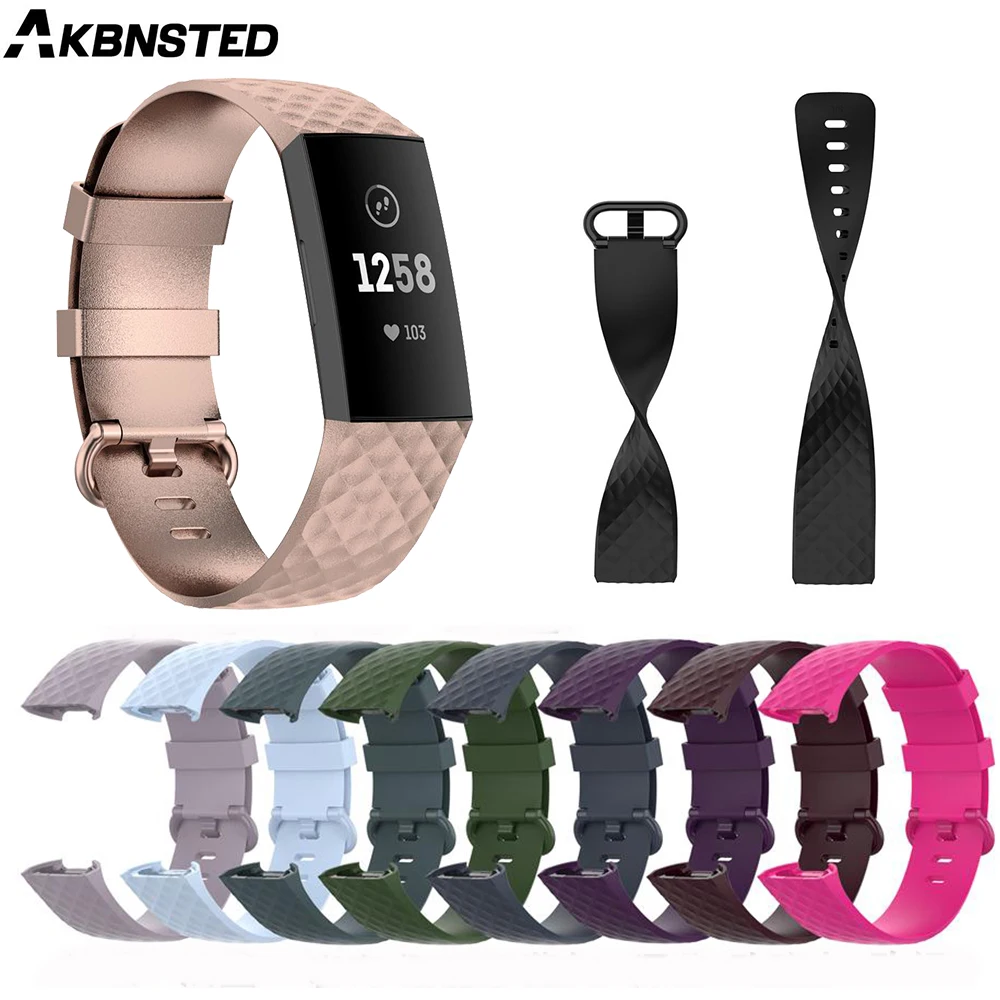 Silicone Smart Watch Band For Fitbit Charge 4 strap Sport Smartwatch ...